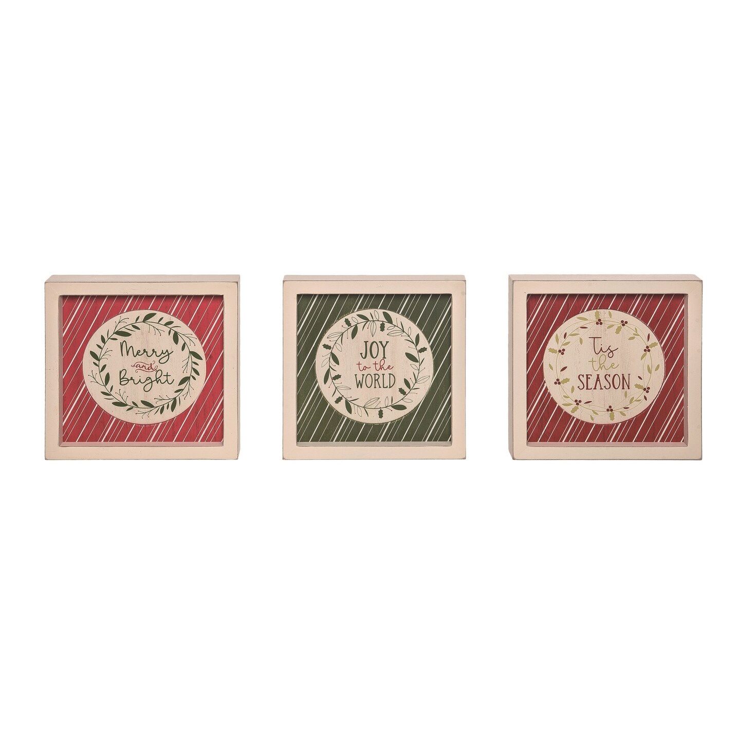 MDF Seasons Greeting Box Signs Set of 3 Christmas Decor | Michaels