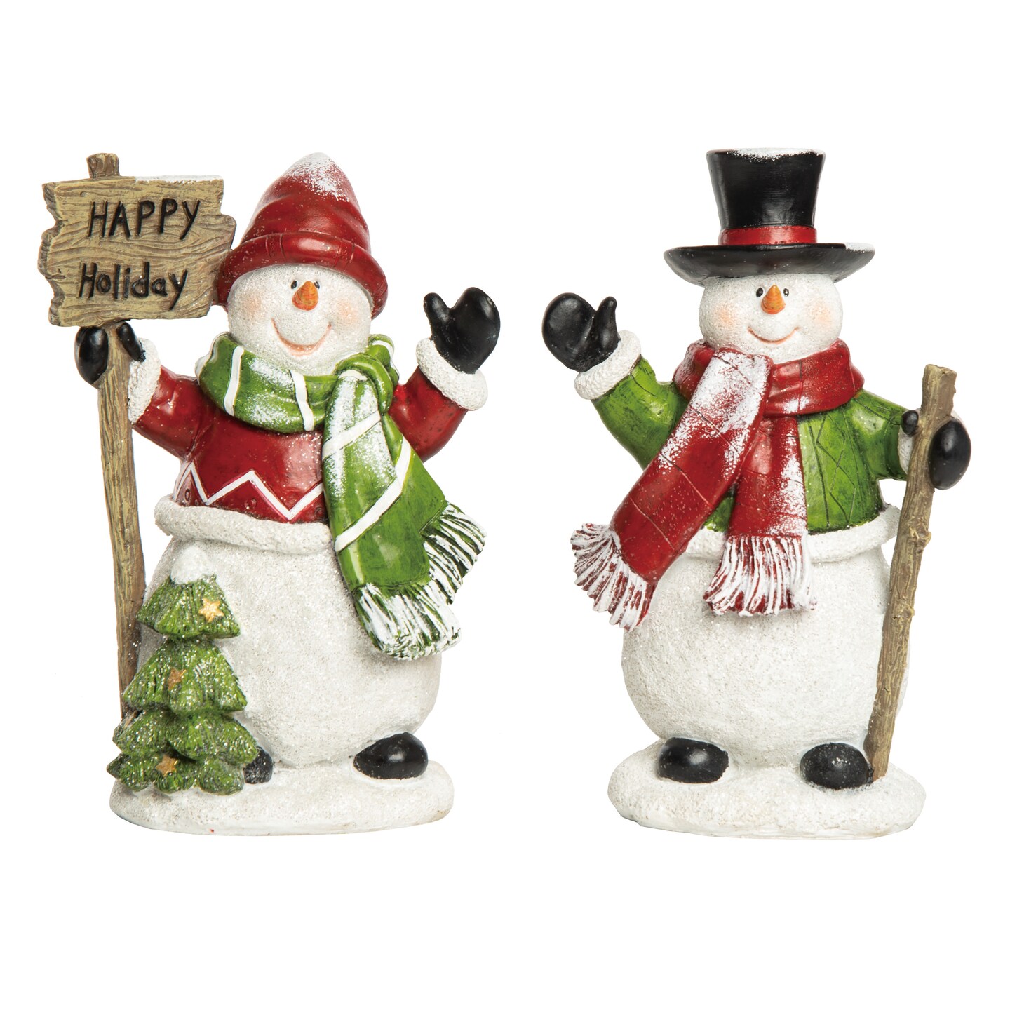 Resin Jolly Snowman Decor Set of Two Christmas Decorations | Michaels