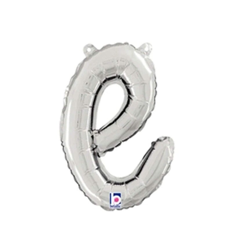 Betallic® 14 Inch Script Letter E Silver Air Fill Only Balloon ...