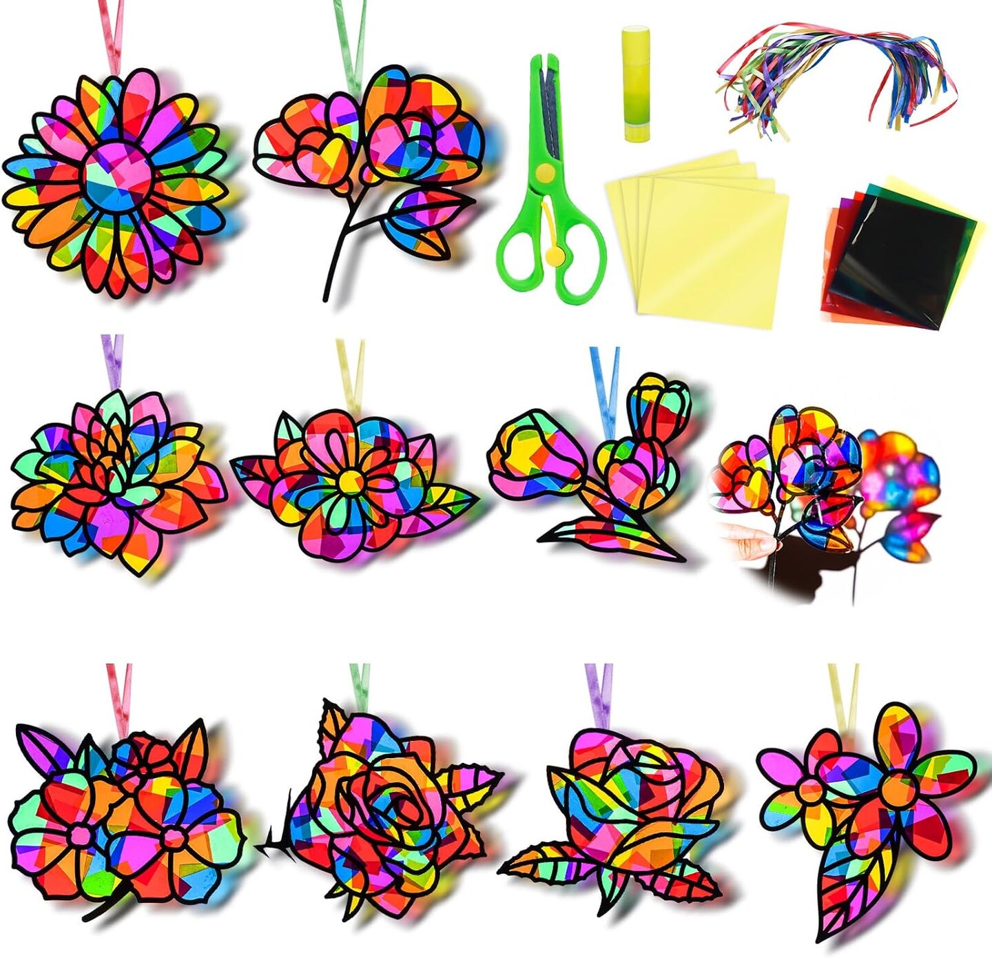 36 Sets Flower Suncatchers Craft | Michaels