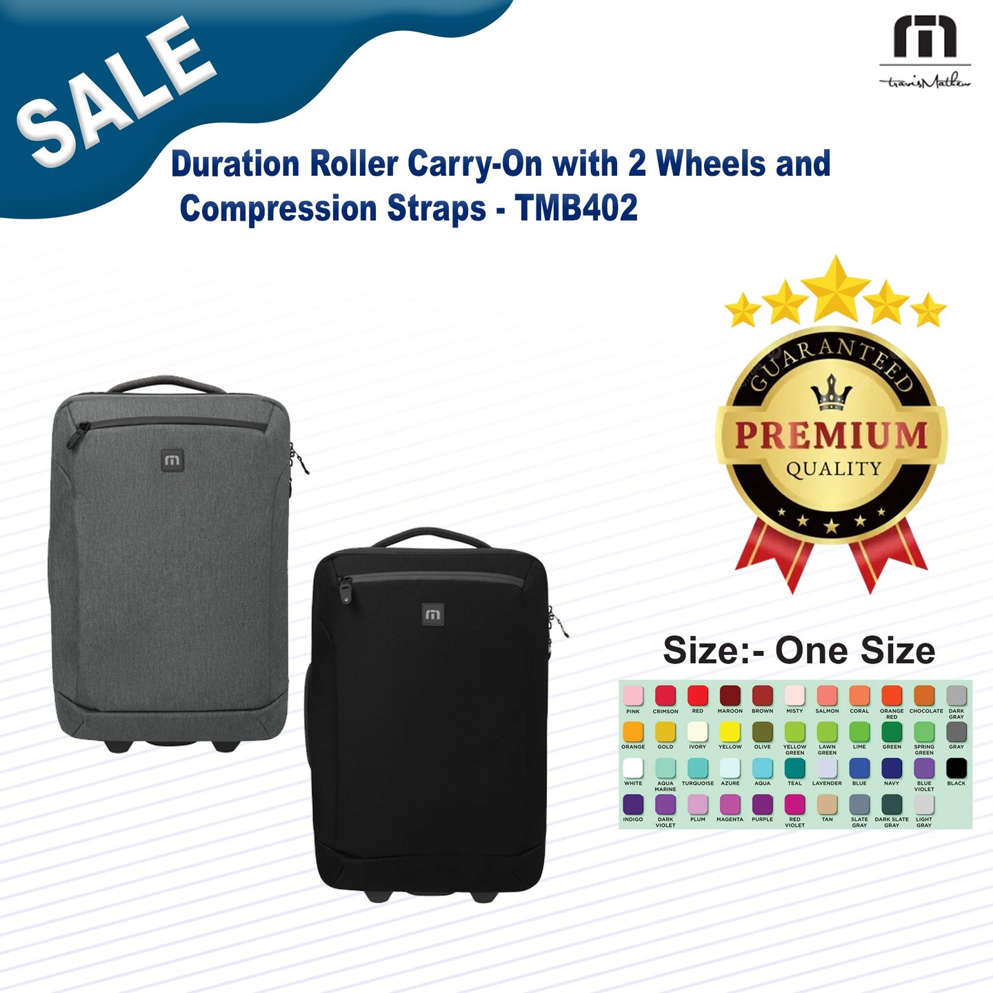 TravisMathew® Duration Roller Carry-On with 2 Wheels and Compression ...
