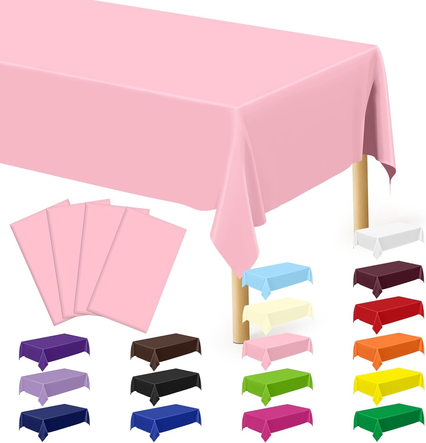 4 PCS Pink Plastic Table Cloth Disposable | Michaels