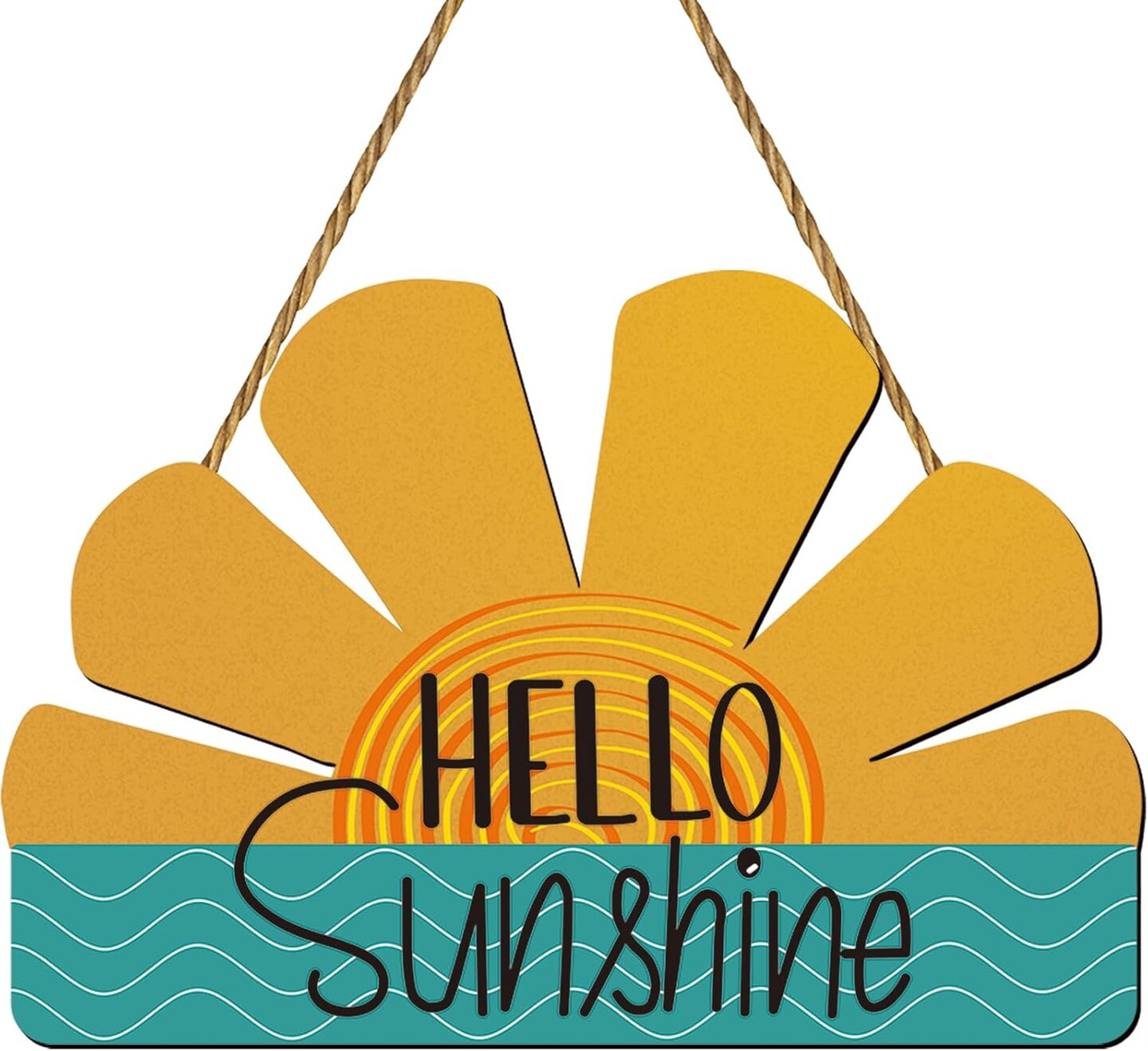 Summer Door Decor Sun Shape Hanging Plaque Pool Decorations Wooden ...