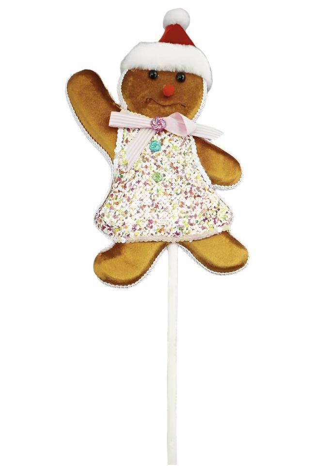 Gingerbread Girl Pick, Pink 19" | Michaels