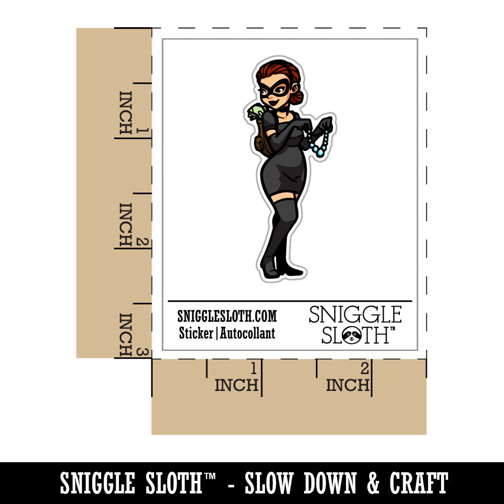 Water Bottle Sticker Set Cat Burglar Thief Woman Stealing Necklace Cute ...