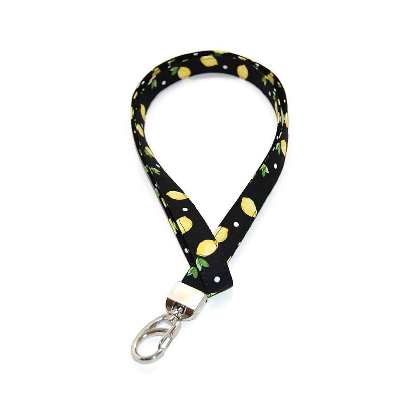 Lemon Lanyard - Fabric ID Badge Holder for Your Name Tag or Keys with ...