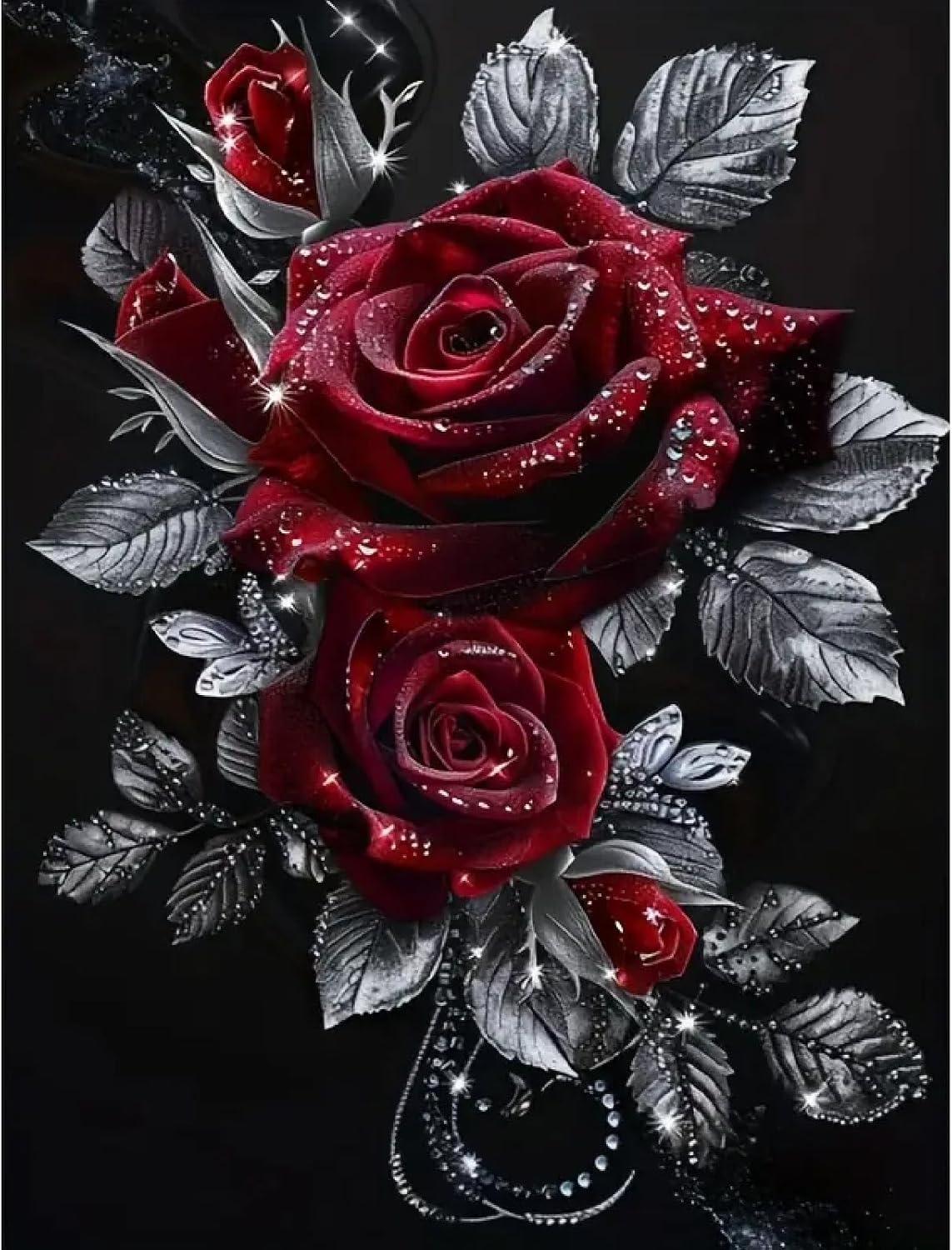 Rose Diamond Painting Kits for Adults,Rose Flower Diamond Art Kits for ...