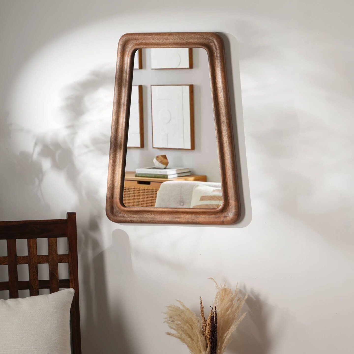 Trapezoid Wooden Wall Mirror | Michaels