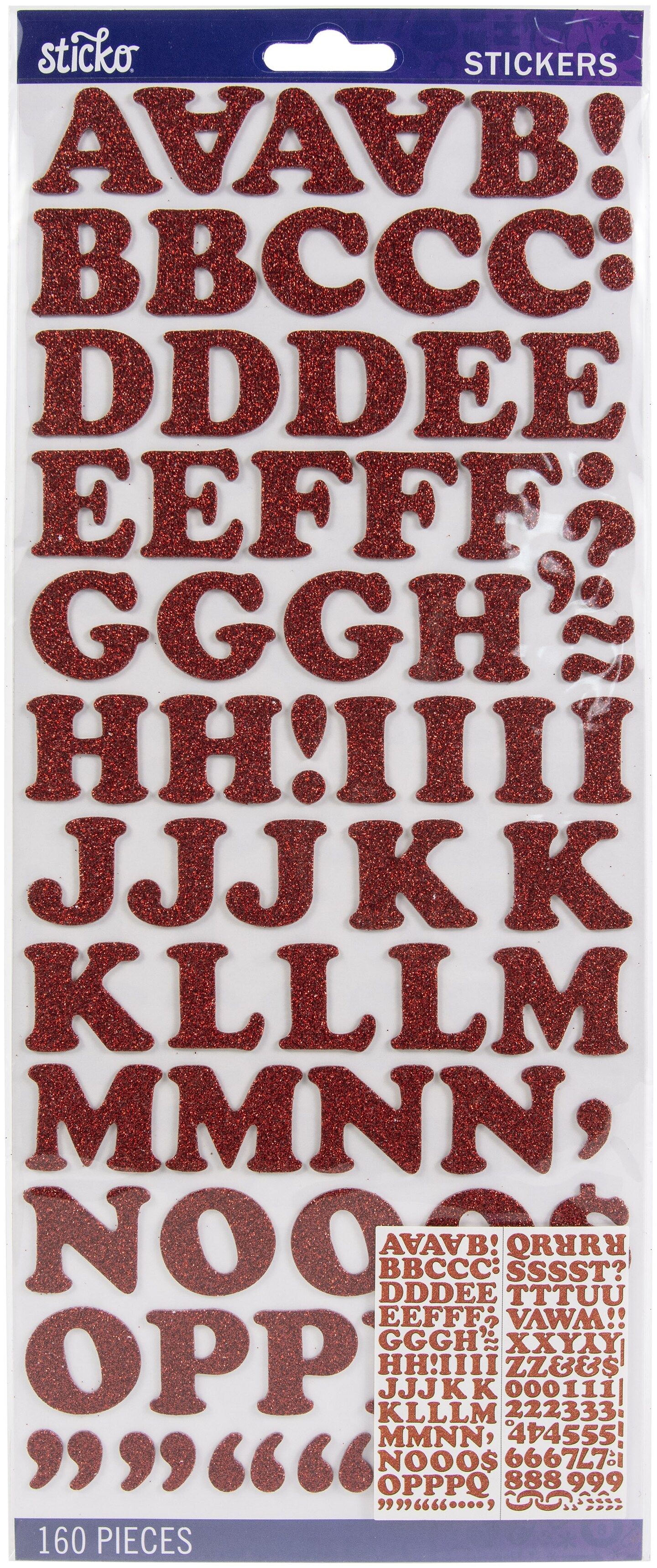 Sticko Alphabet Stickers 160/Pkg-Red Glitter | Michaels