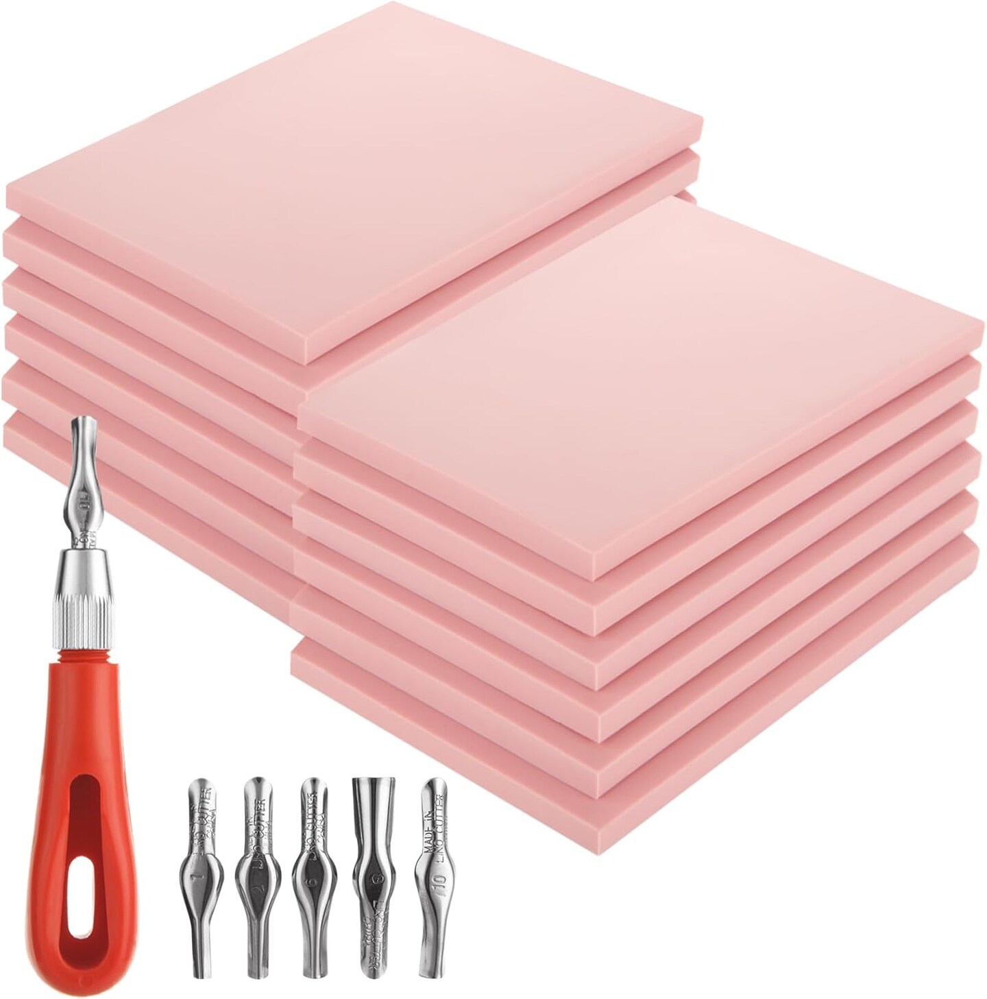 15 Pack 6" x 4" Rubber Block Stamp Carving Blocks Stamp Making Kit with ...