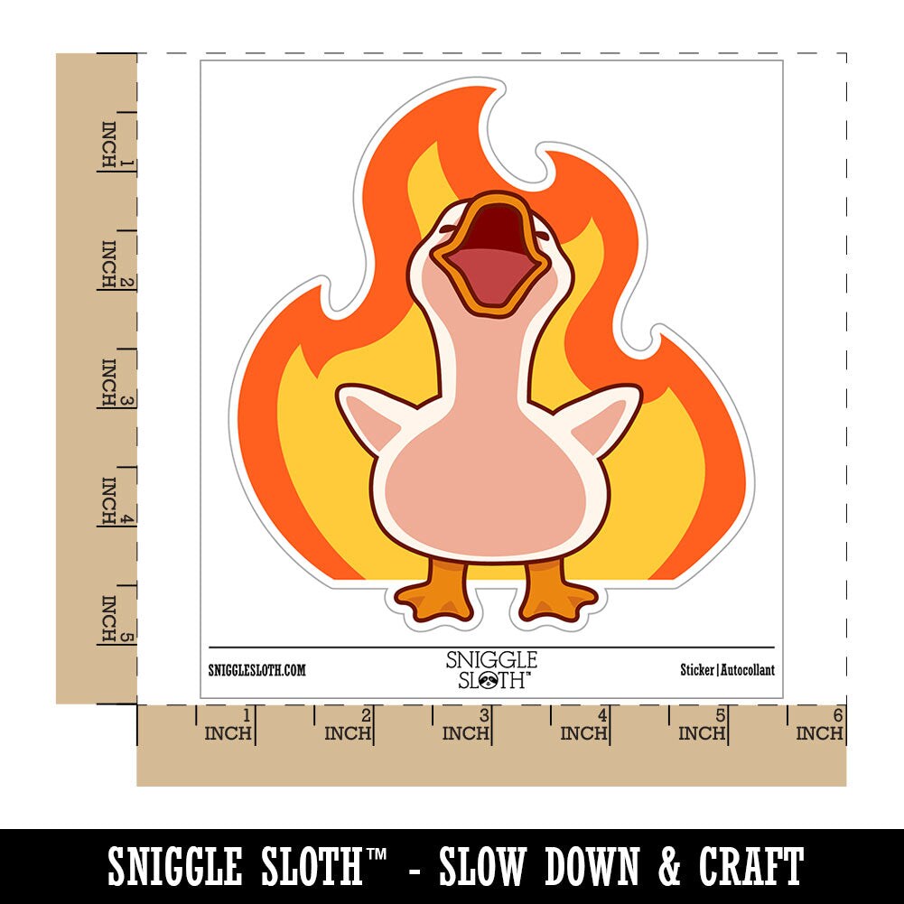 Water Bottle Sticker Set Evil Goose Laughing Fire Funny Cackle Villain ...