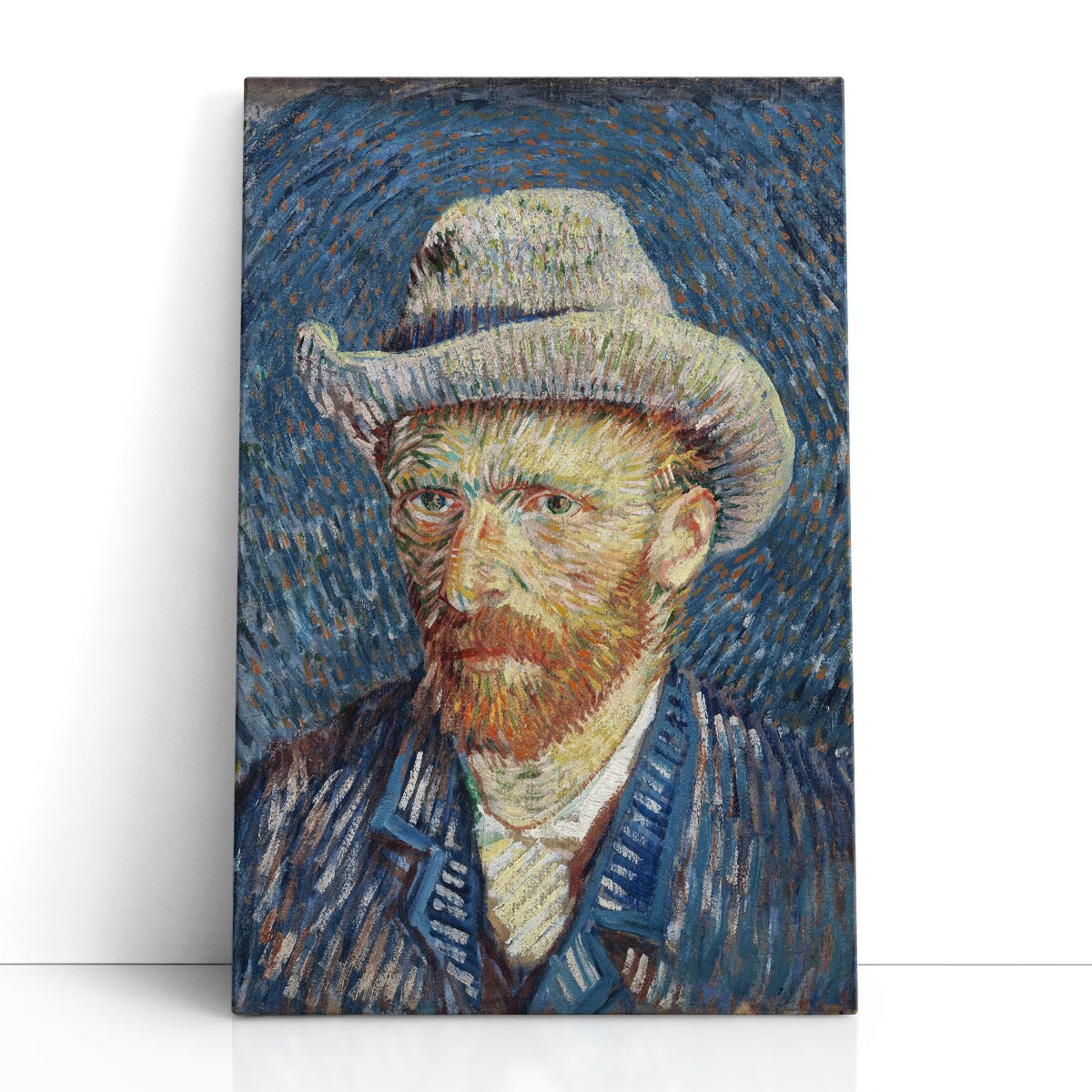 Vincent Van Gogh's Self-Portrait with Grey Felt Hat 1887 Framed Canvas ...