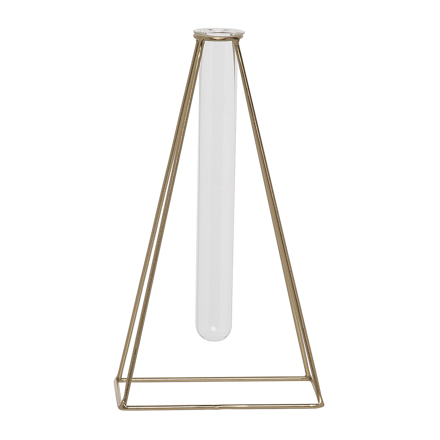 Transpac Gold Metal Single Tube Vase Set of 2, 9.45" Decorative Flute ...