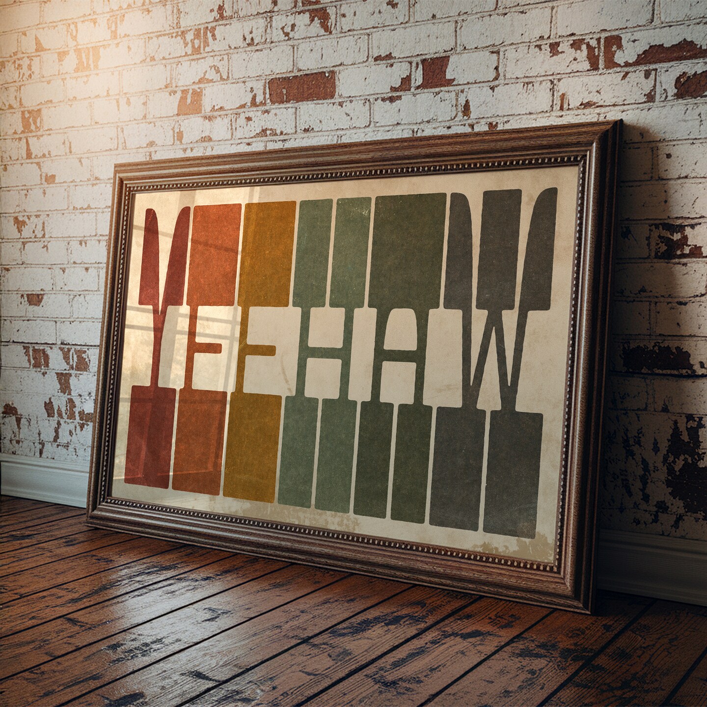 Yeehaw Typography Poster, Western Rustic Wall Art, Southwestern Yeehaw ...
