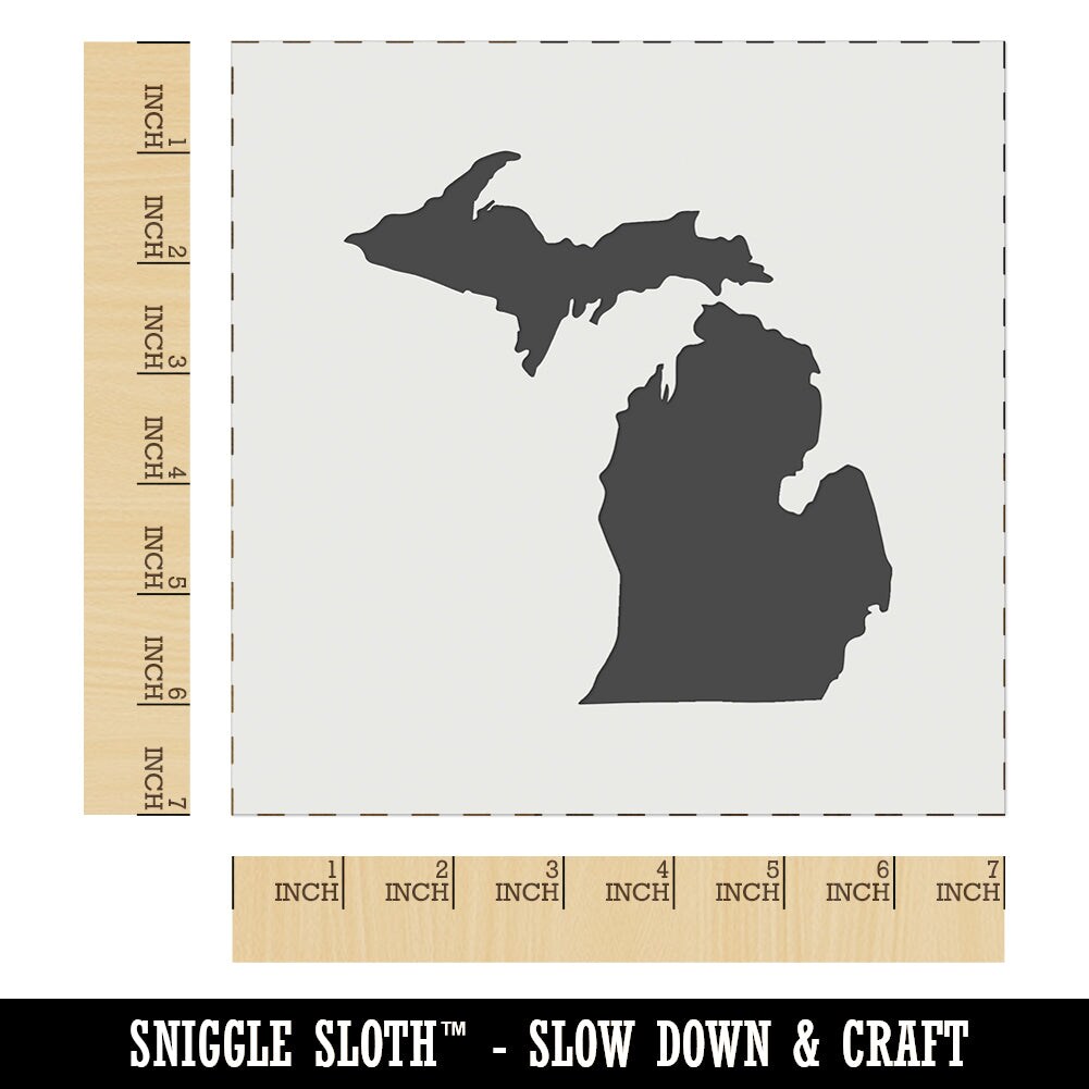 Michigan State Silhouette Wall Cookie DIY Craft Reusable Stencil, Size ...