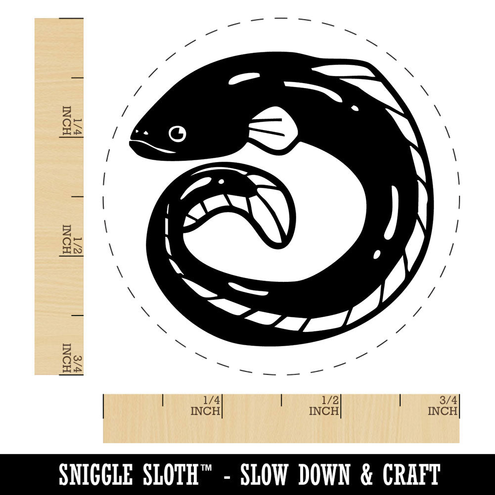 Freshwater Eel Fish Food Self-Inking Rubber Stamp for Stamping Ink ...