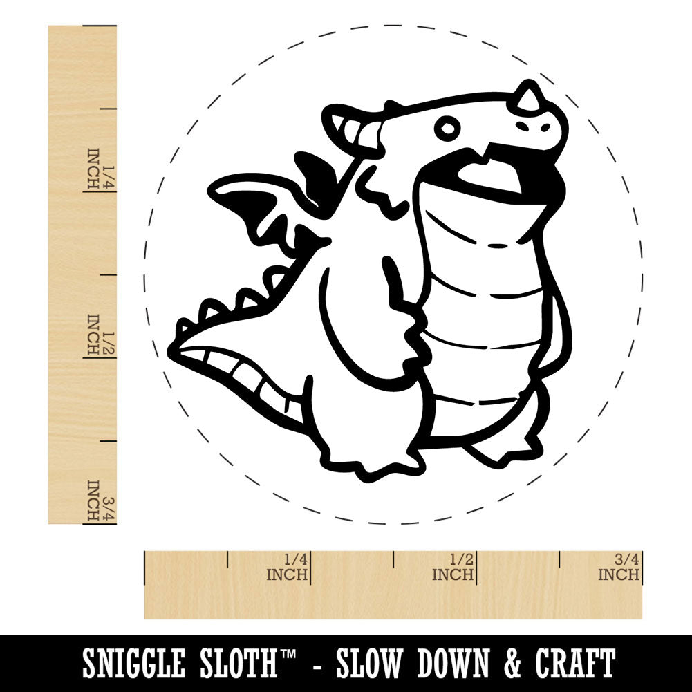 Chunky Fat Dragon Kaiju Monster Self-Inking Rubber Stamp for Stamping ...
