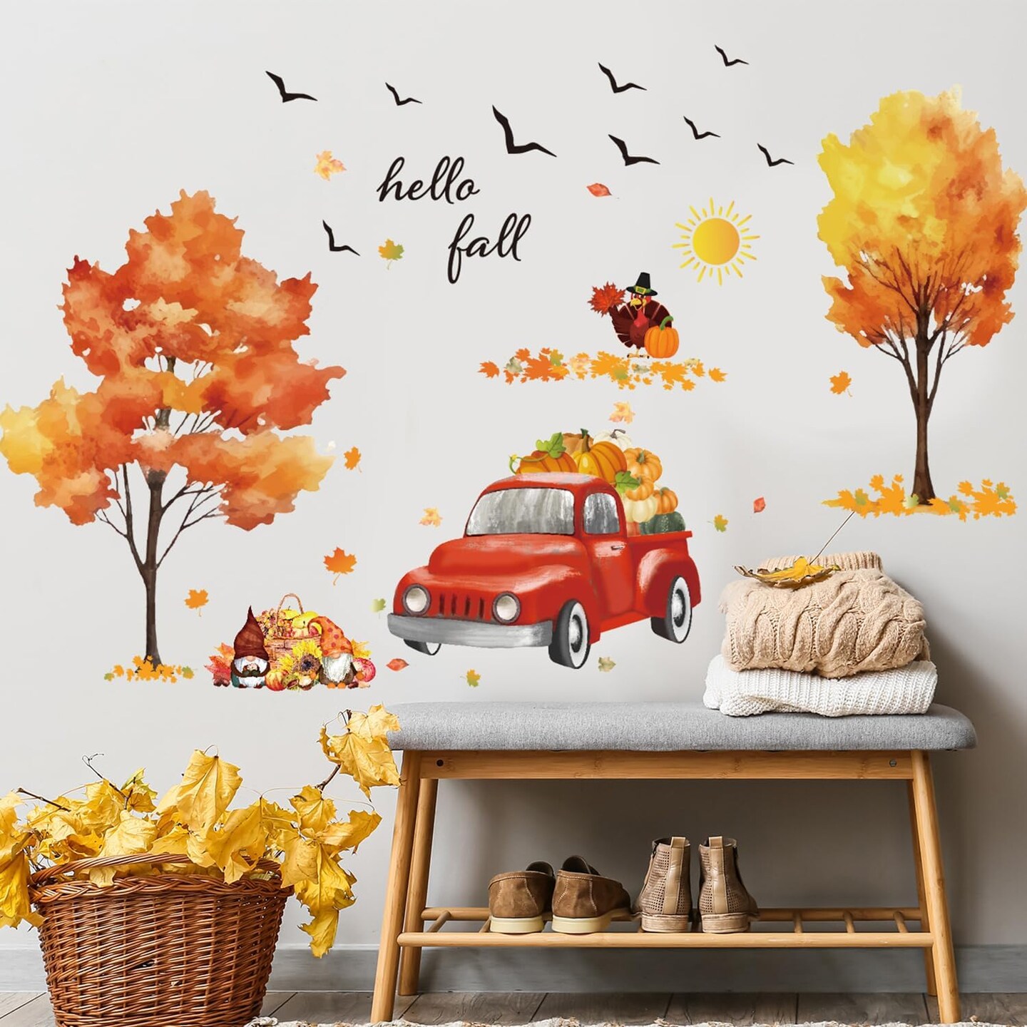 Fall Tree Wall Sticker Autumn Pumpkin Wall Decal DIY Red Truck | Michaels