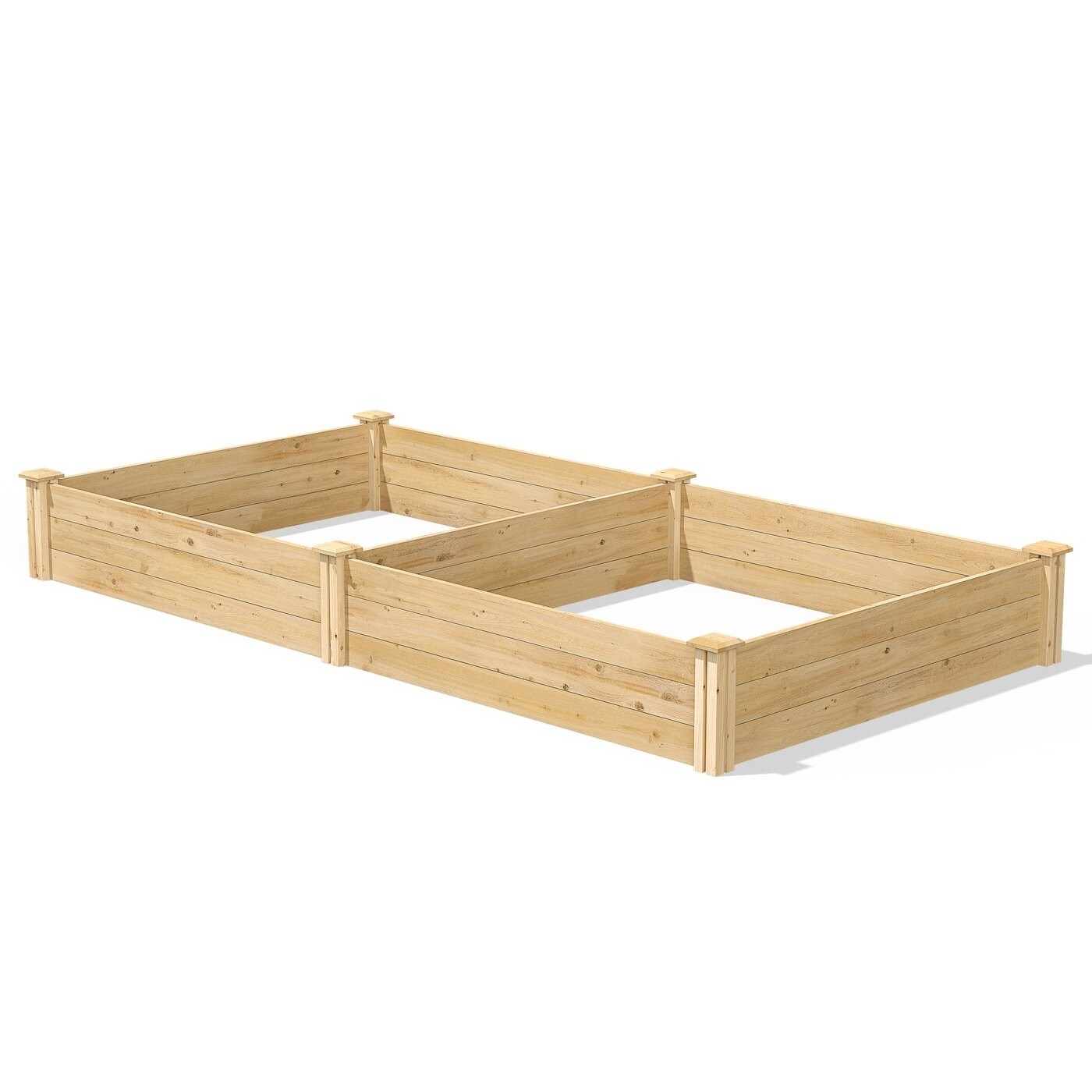 Natural Cedar 4x4 Raised Garden Bed with Dividers and Open Bottom ...
