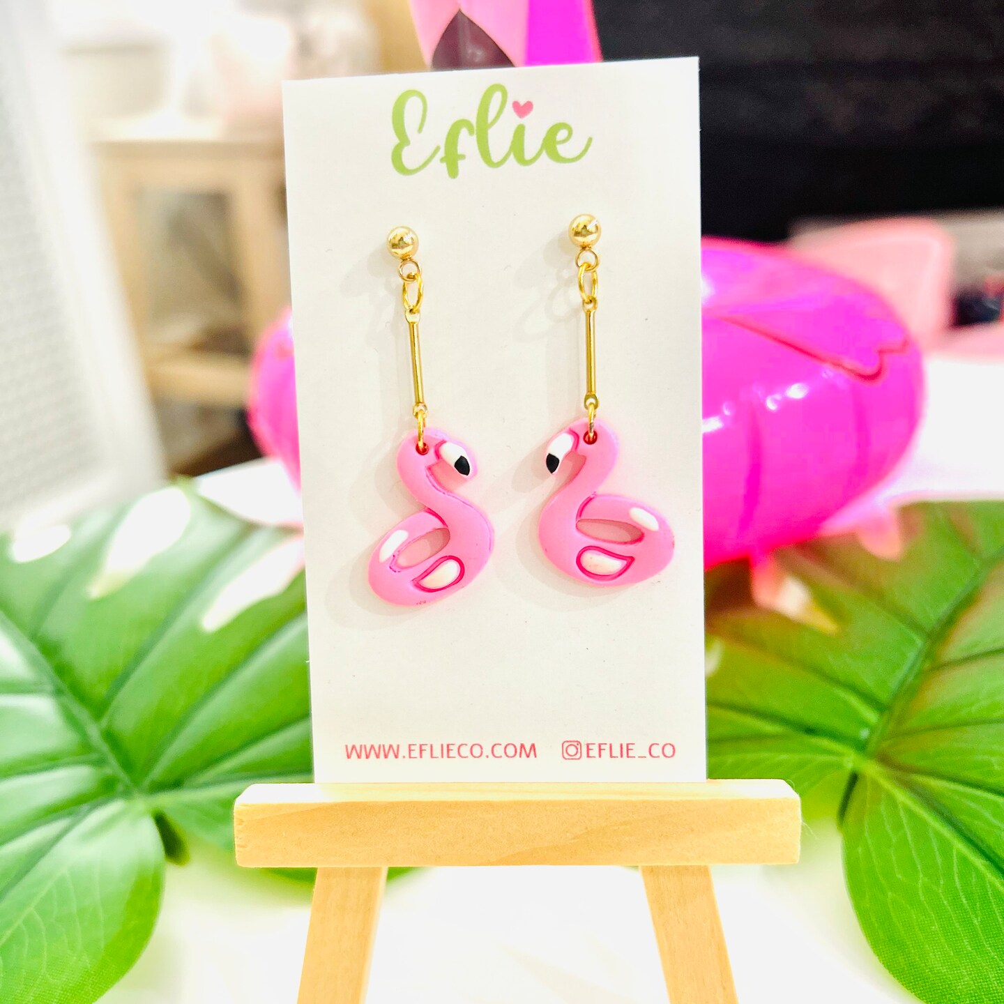 Cute pink earrings store