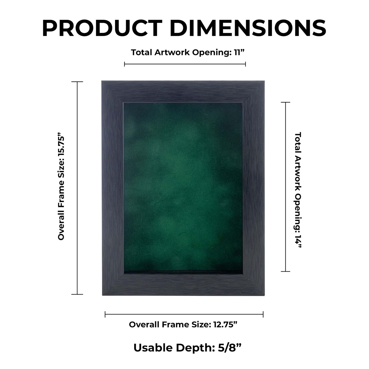 Elegant Charcoal Wood Shadow Box Frame with Acrylic Front - Forest ...