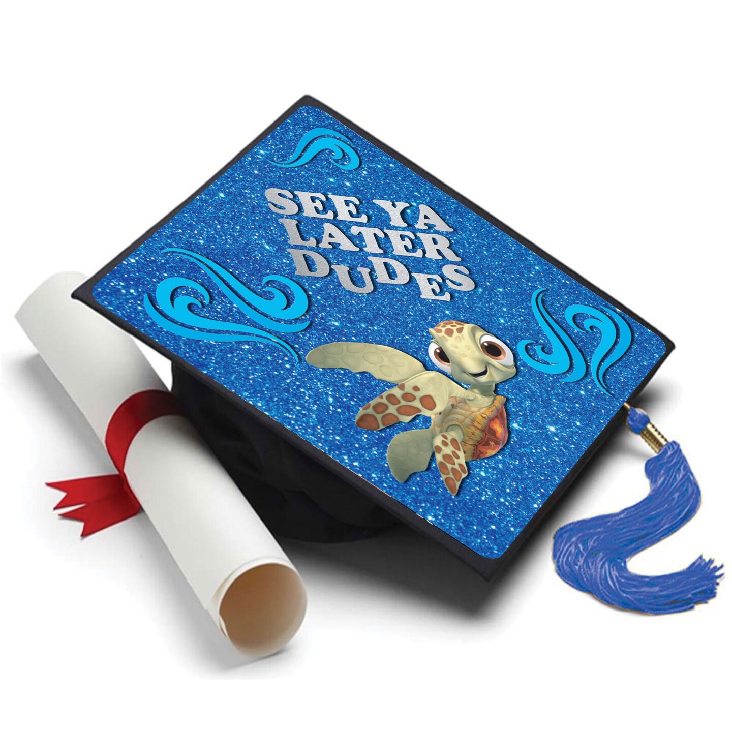Printed Graduation Cap Topper, See Ya Later Dudes, Finding Nemo ...