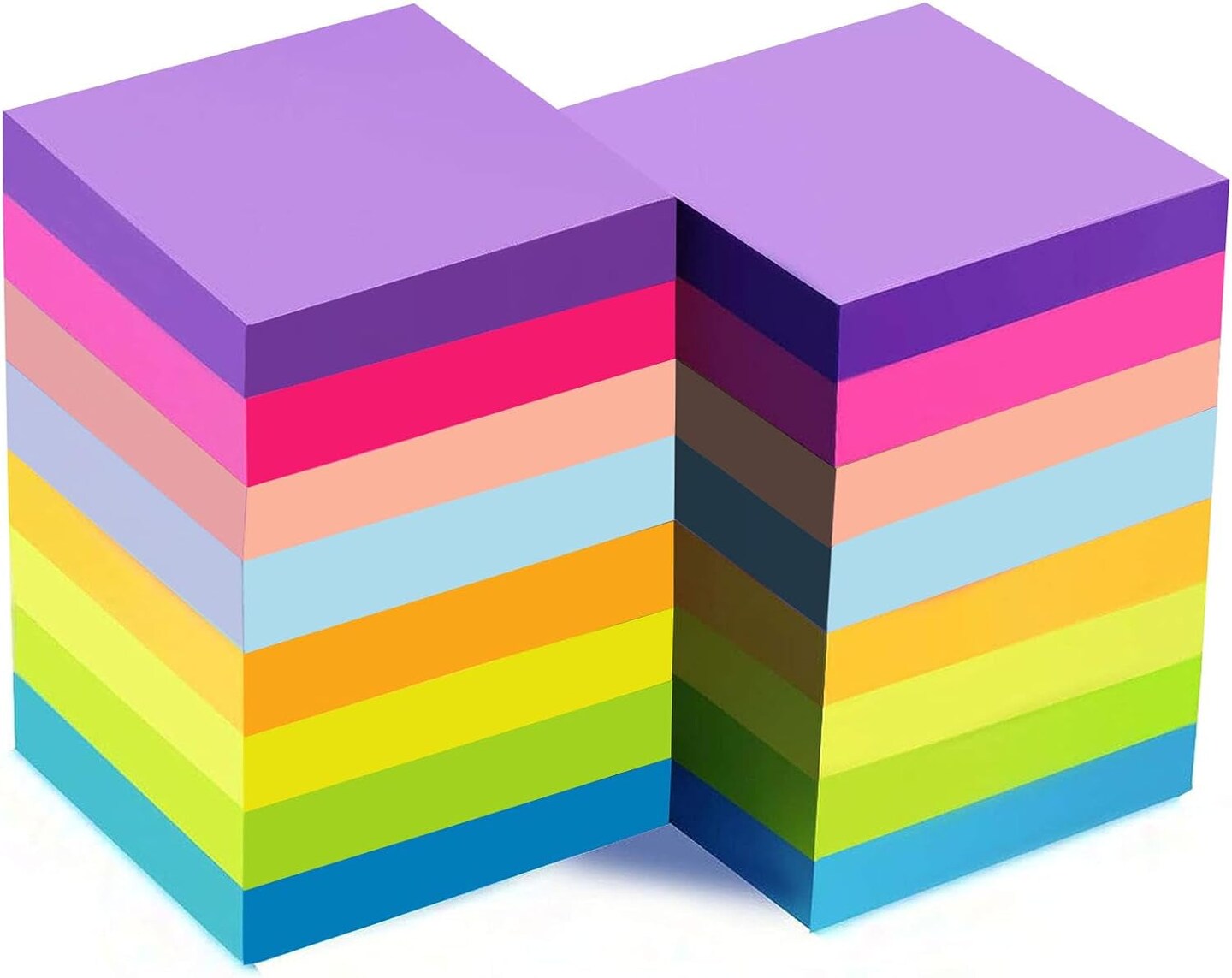 (28 Pack) Sticky Notes 3 X 3 In, Bright Colorful Super Sticking Power ...