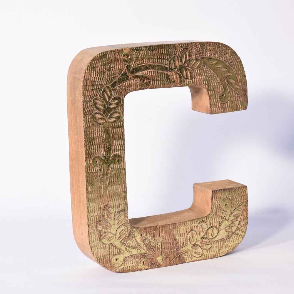 Handmade Eco-Friendly Gold Alphabet Letter Block Wall Mount Tabletop ...