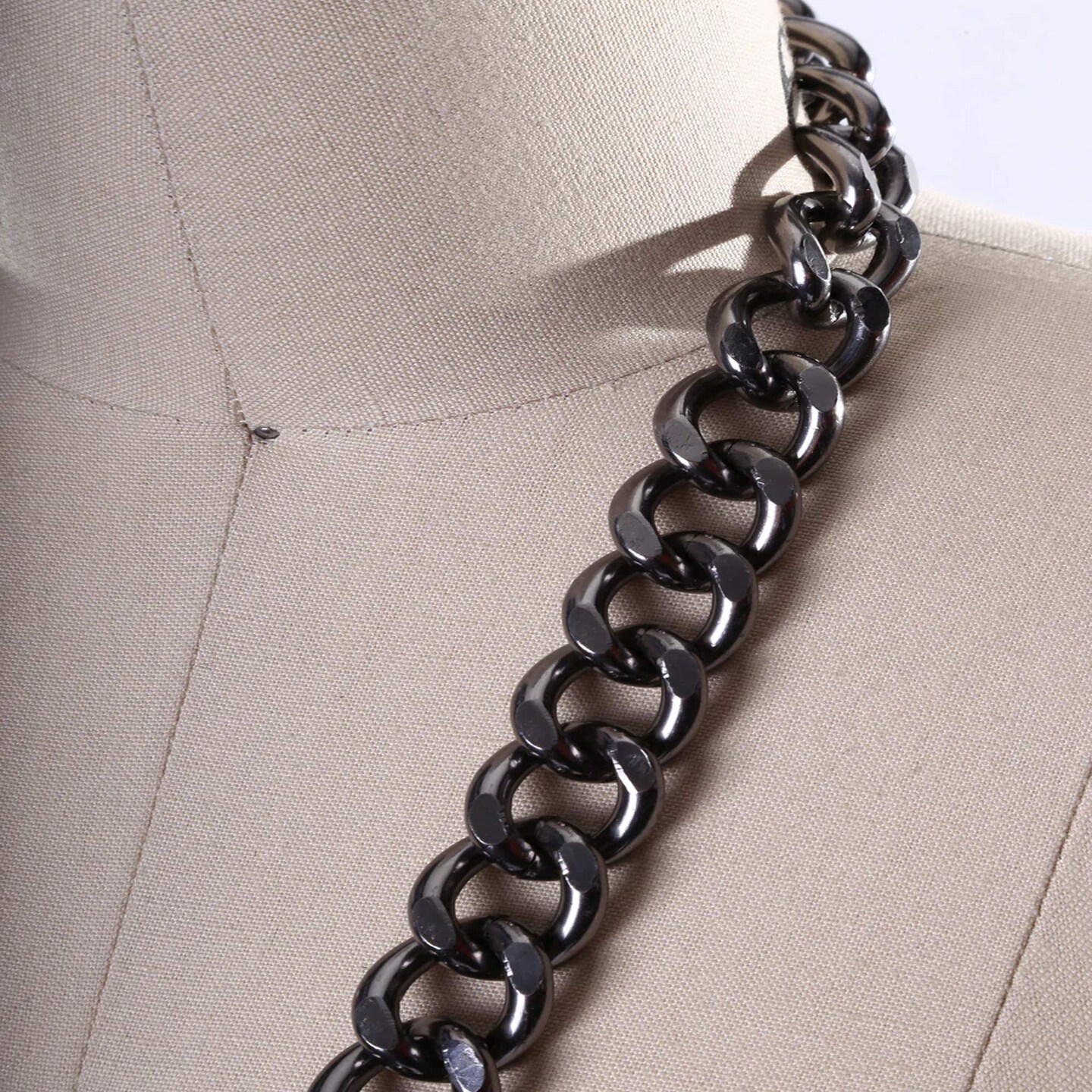 1 Yard 20mm Sleek Gray Heavy Duty Fashion Aluminum Metal Chain Trim for ...