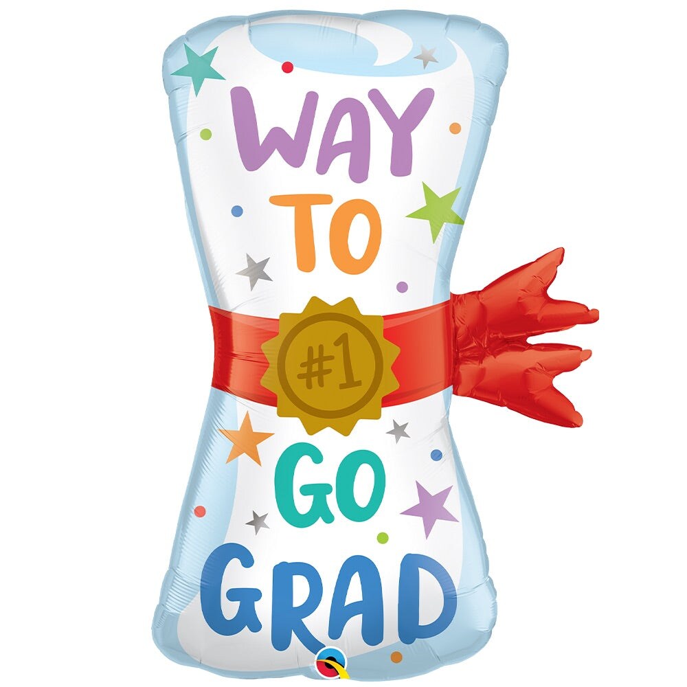 Qualatex 36 Inch Way To Go Diploma Balloon for Graduation Party ...