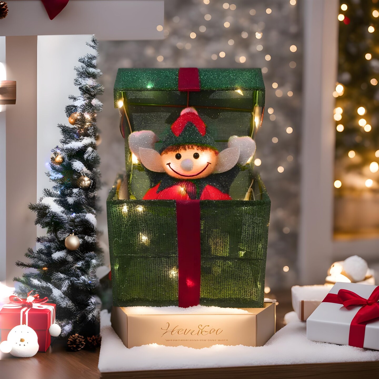 SkyMall Decorative Lighted Animated Pop Up Elf Box | Michaels