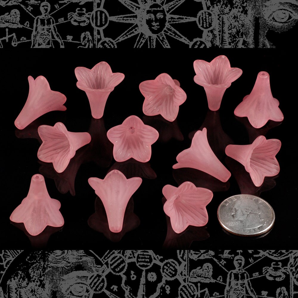 23mm x 21mm Soft Pink Resin Flower Caps - Set of Twelve - FW1-6 | Michaels