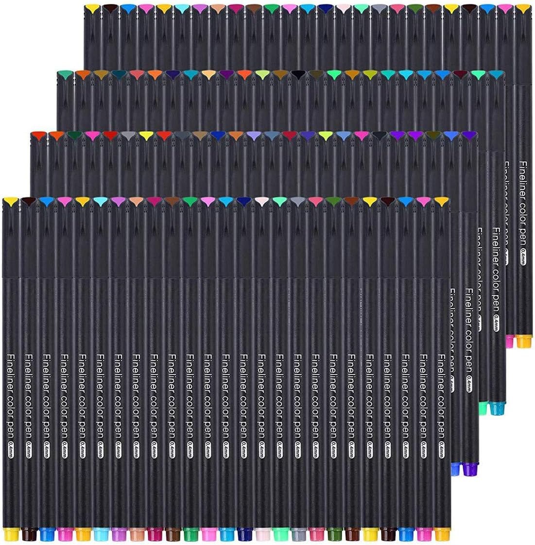 100 Pcs 100 Colors Fine Point Line Drawing Pens, 0.4Mm of Pen Point for ...