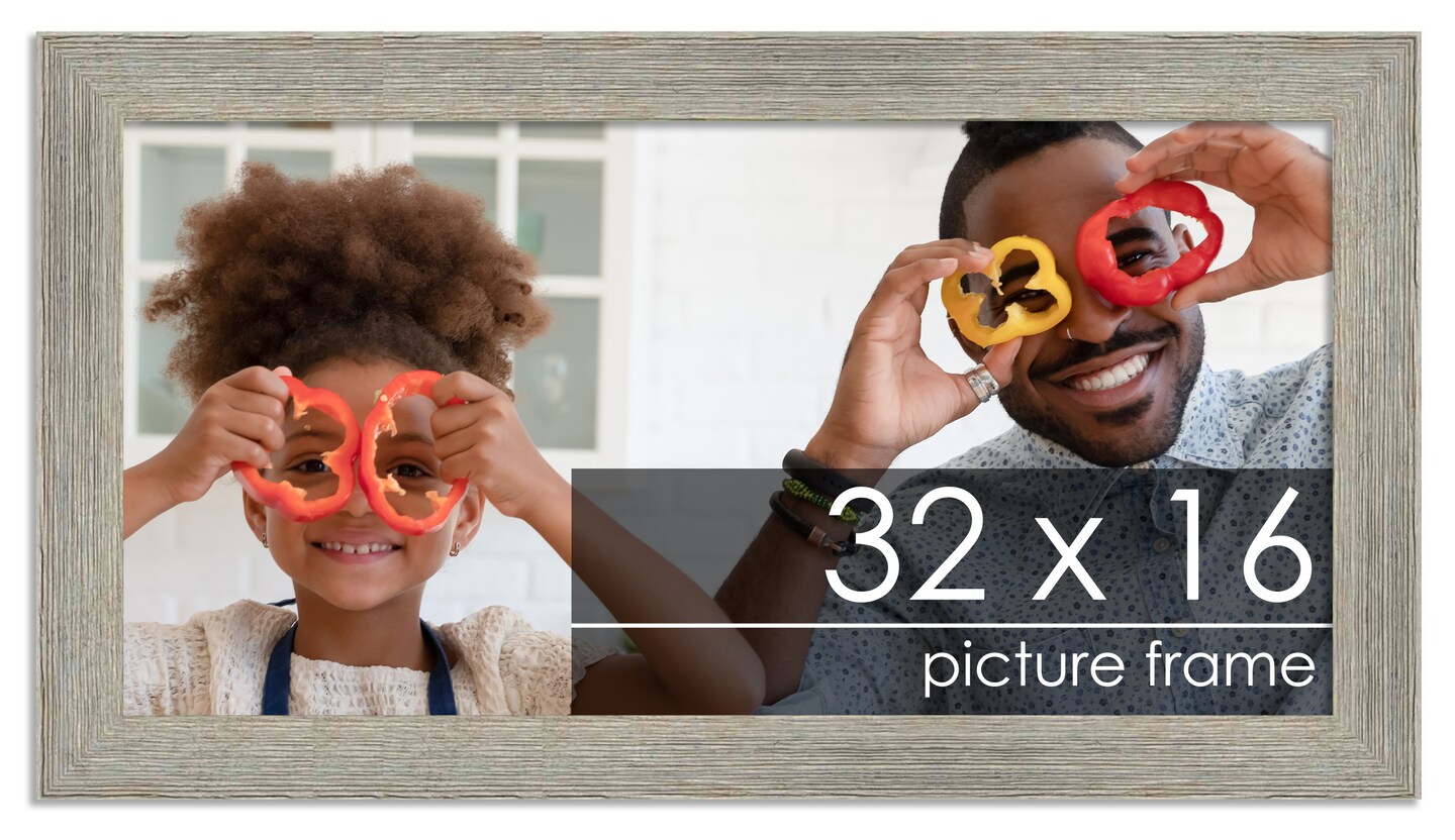 32x16 Wide Barnwood Picture Frame with UV-Resistant Acrylic & Acid Free ...
