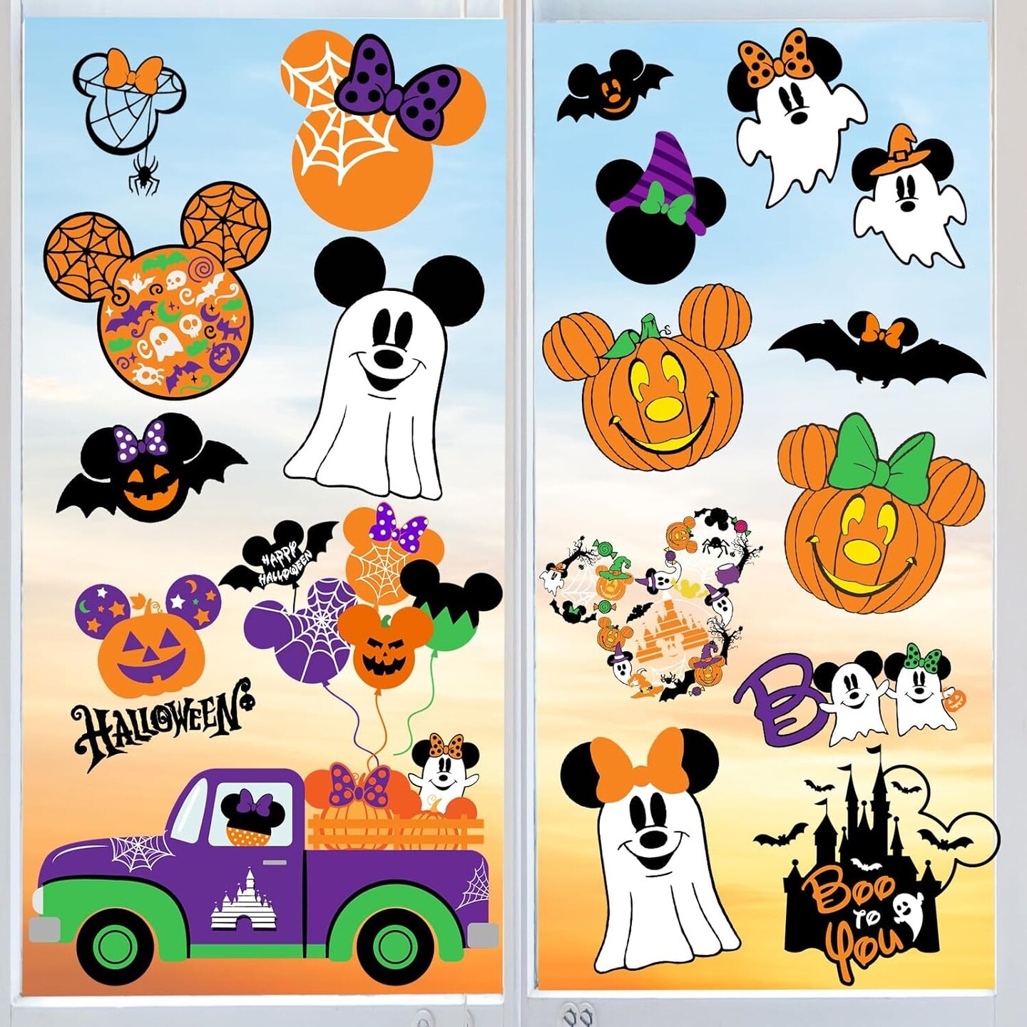 Halloween Window Clings,9Sheets Mouse Themed Boo Ghost Halloween Window ...