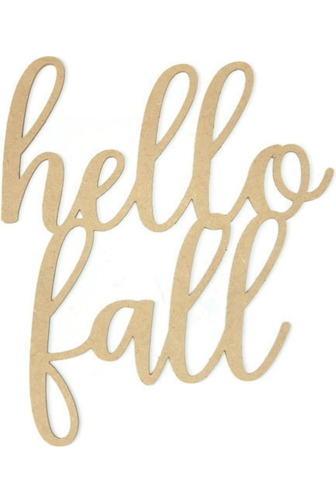 Hello Fall Script Wood Cutout | Michaels