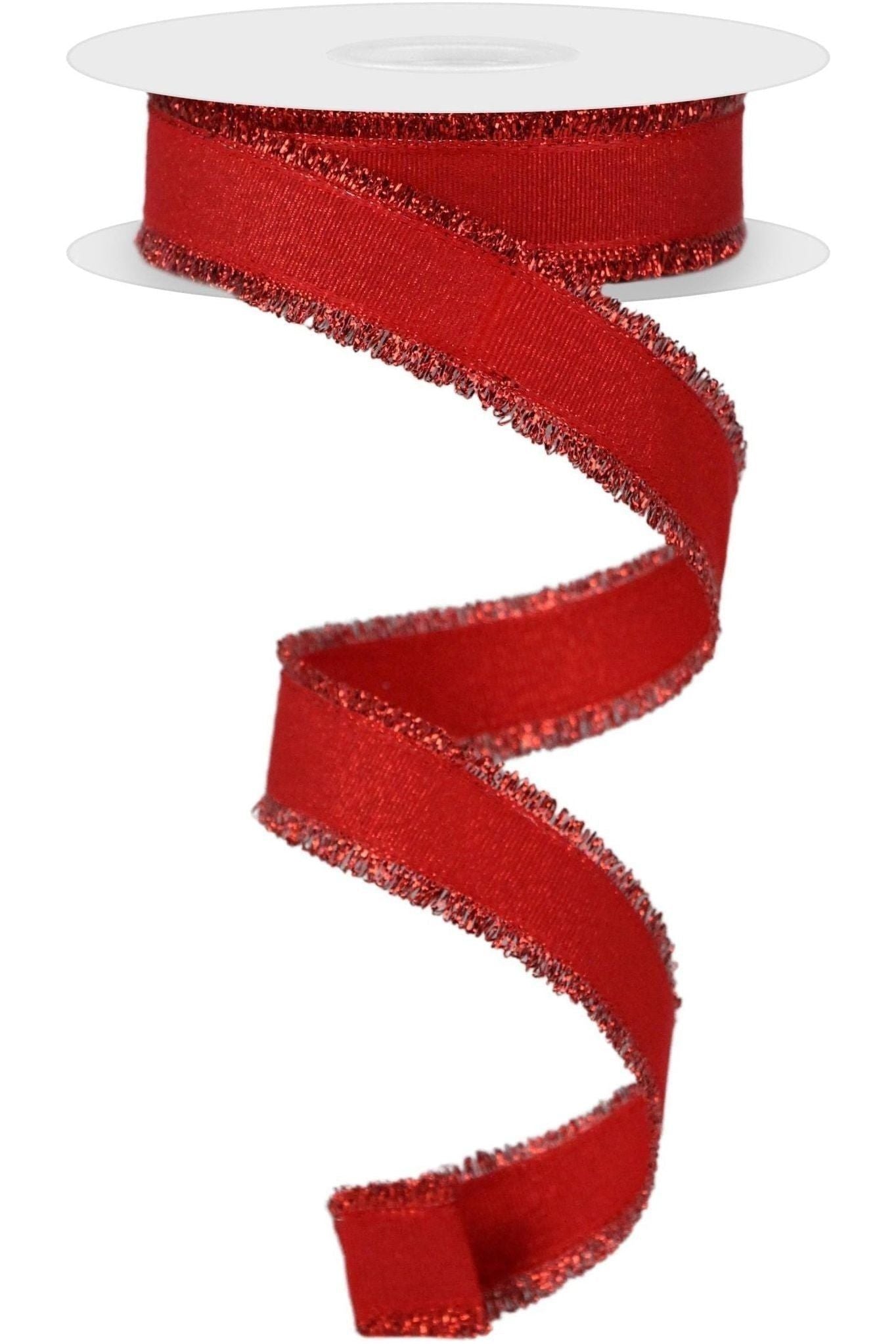 7/8" Fuzzy Edge Ribbon: Red (10 Yards) | Michaels