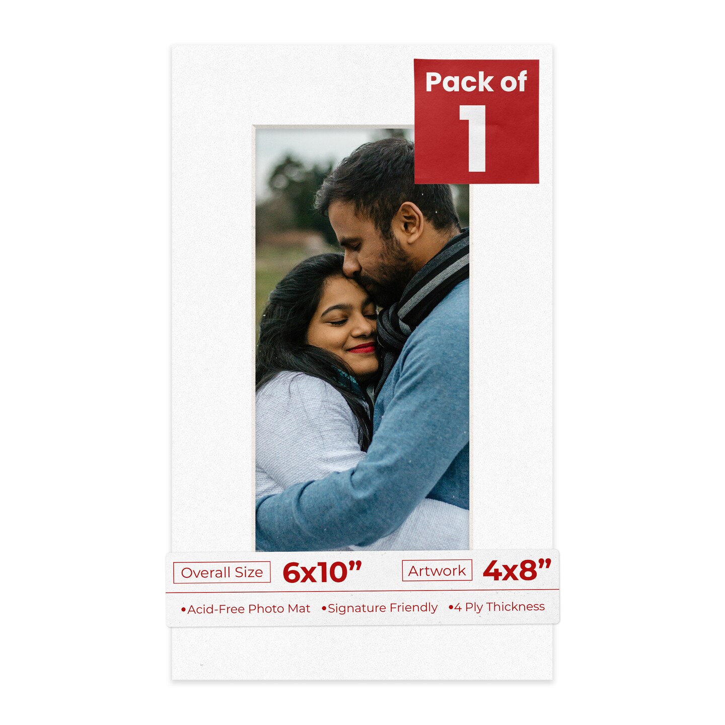 White with Black Core Mat Board for 6x10 Frames - Fits 4x8 Photos ...