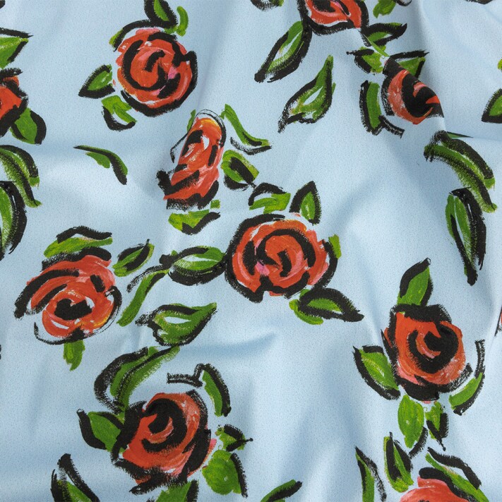 1 Yard Stretch Cotton and Viscose Sateen Print Floral Fabric | Michaels