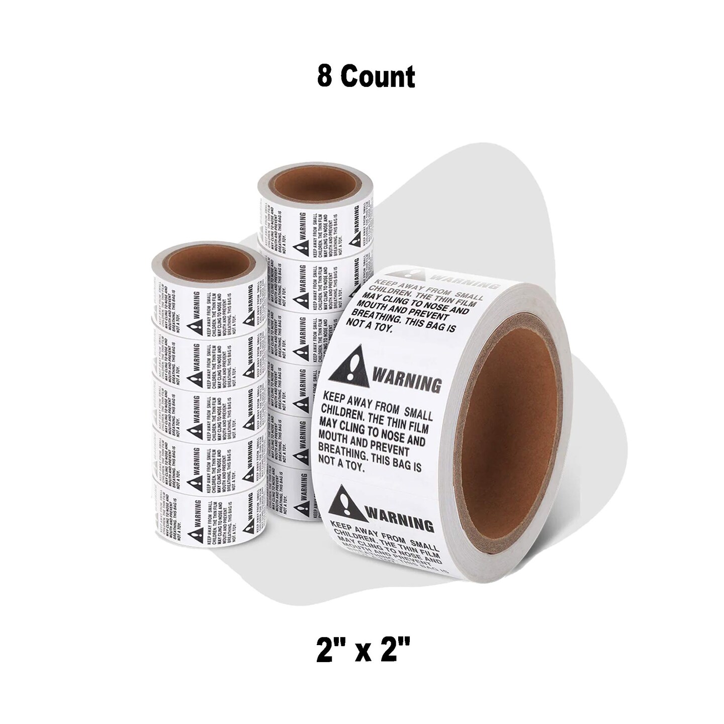 8 Rolls Suffocation Warning Labels 2" x 2" Safety Stickers for ...