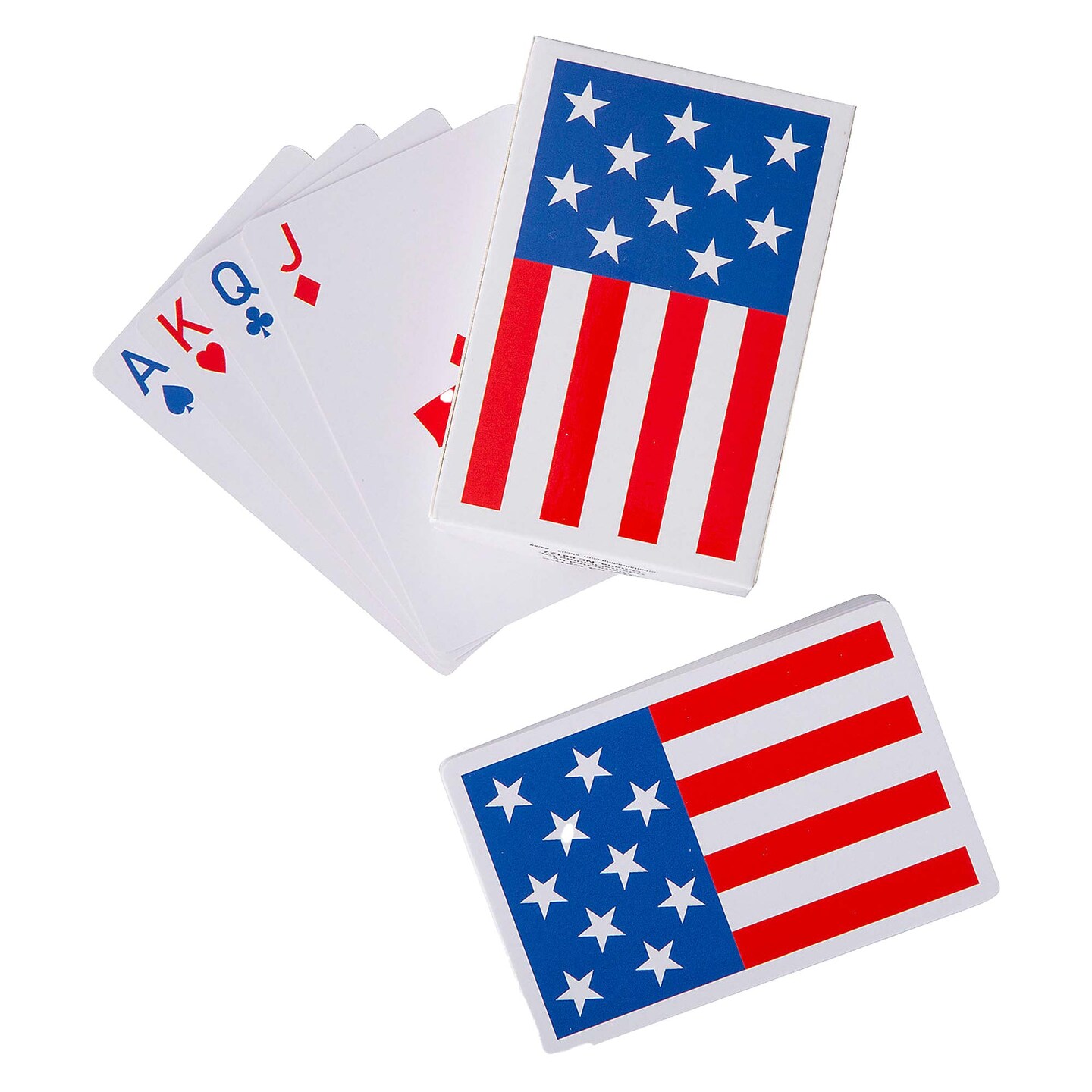 2 1/4" x 3 1/2" Patriotic Red, White & Blue Flag Playing Cards 12 ...