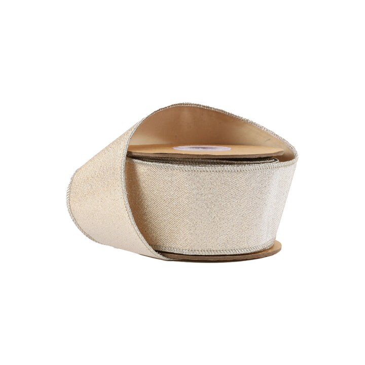 LaRibbons 4" - 2 1/2" Wired Iridescent Ribbon | Metallic Double-Fused ...