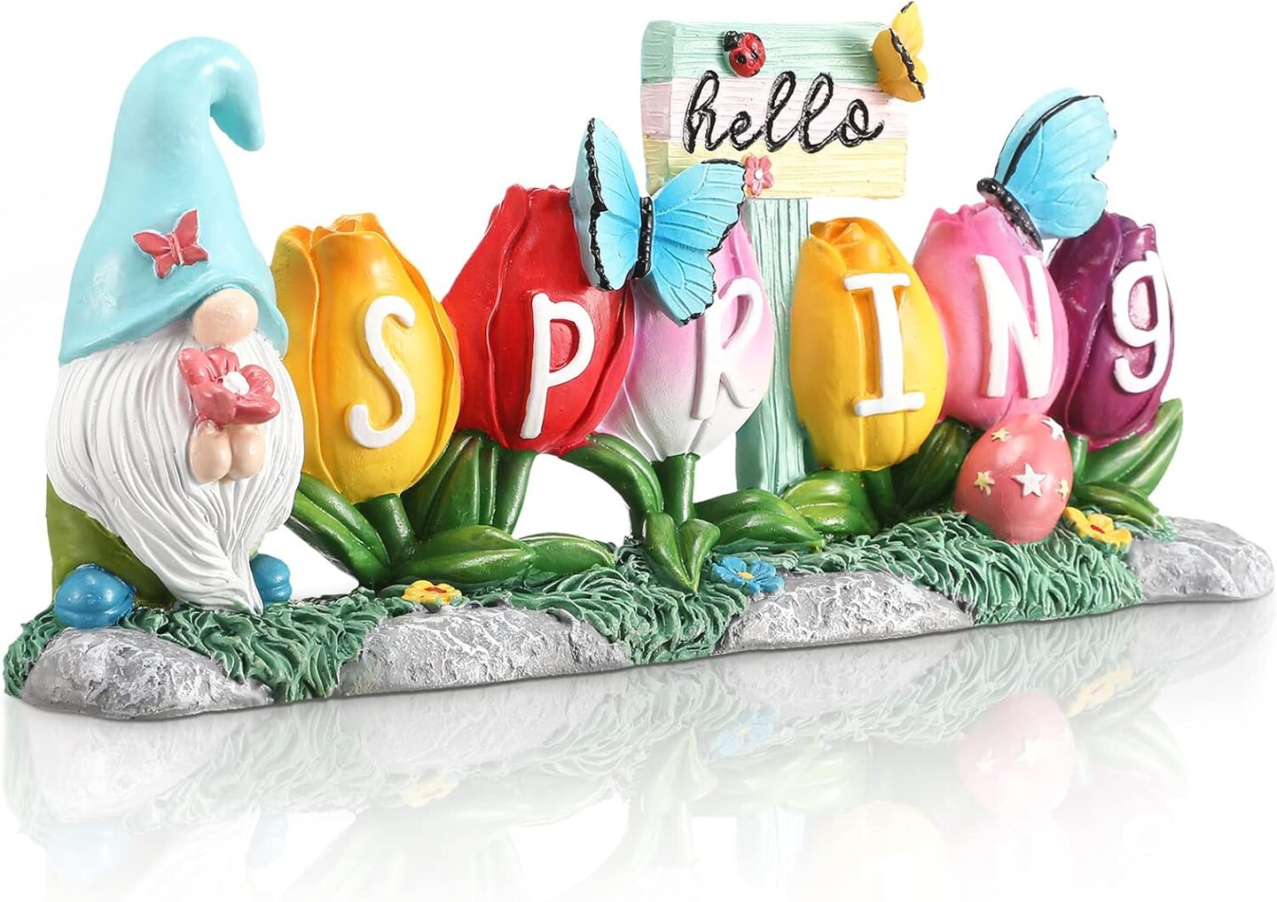 Hello Spring Decorations Resin Flower Decorations Spring Table ...