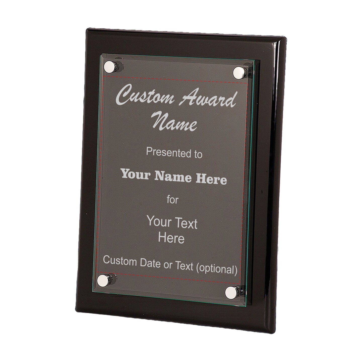 Personalized Award Plaque, Customizable Engraved 8x10 Floating Glass ...