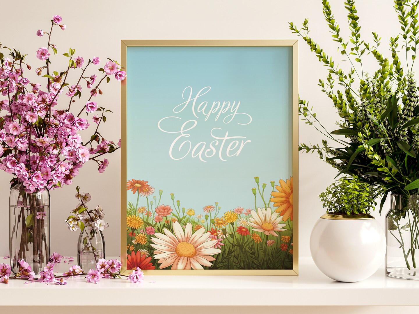 Happy Easter Physical Print | Easter Decor | Gallery Wall Art | Wall ...