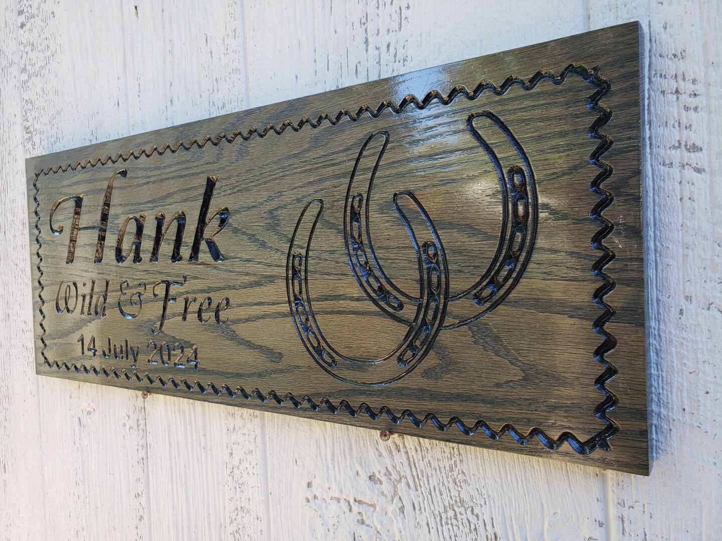 Personalized Horse Ranch Sign with Horse Shoes, Custom Horse Stable ...