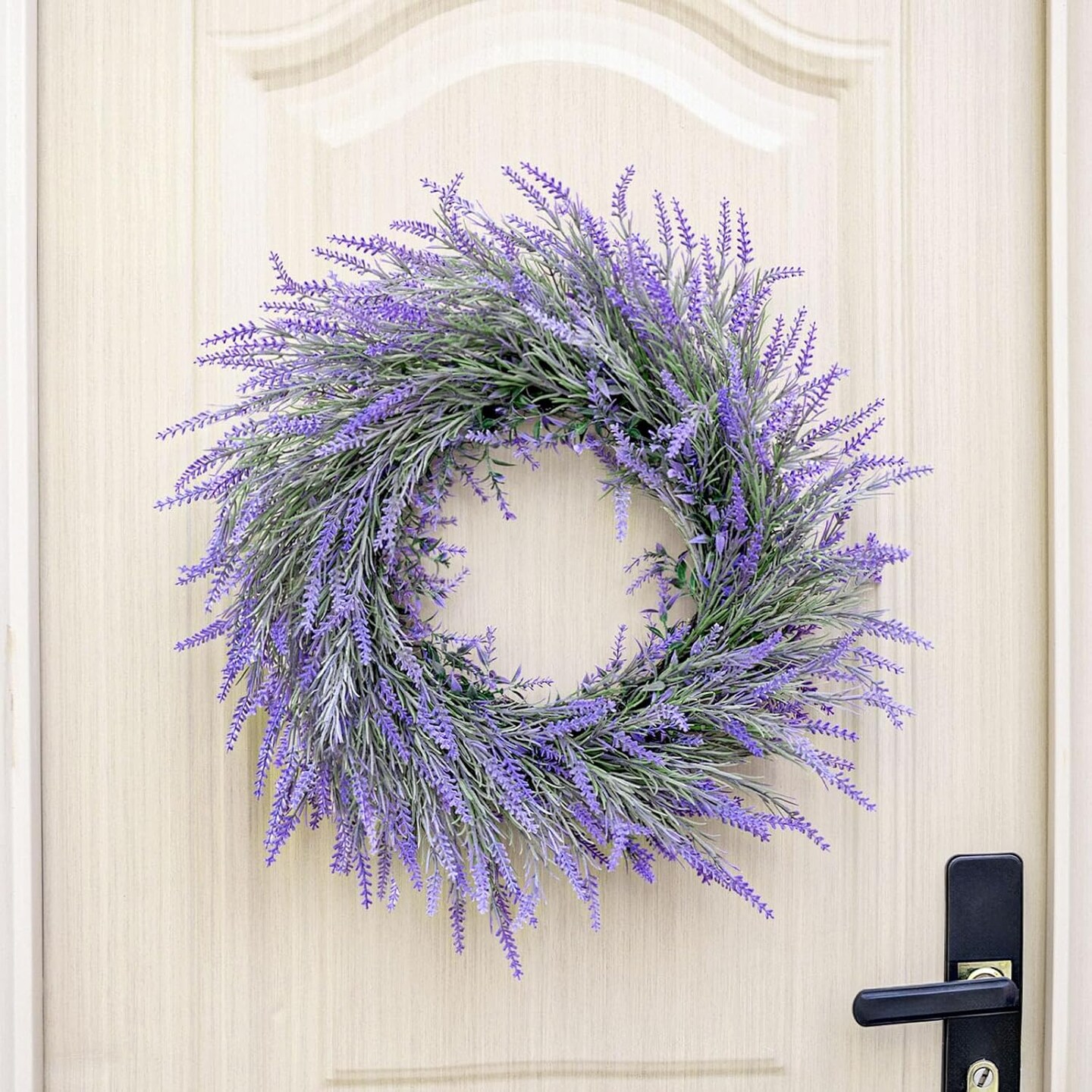 Spring Artificial Lavender Wreath, 20Inch Purple Lavender Wreath for ...