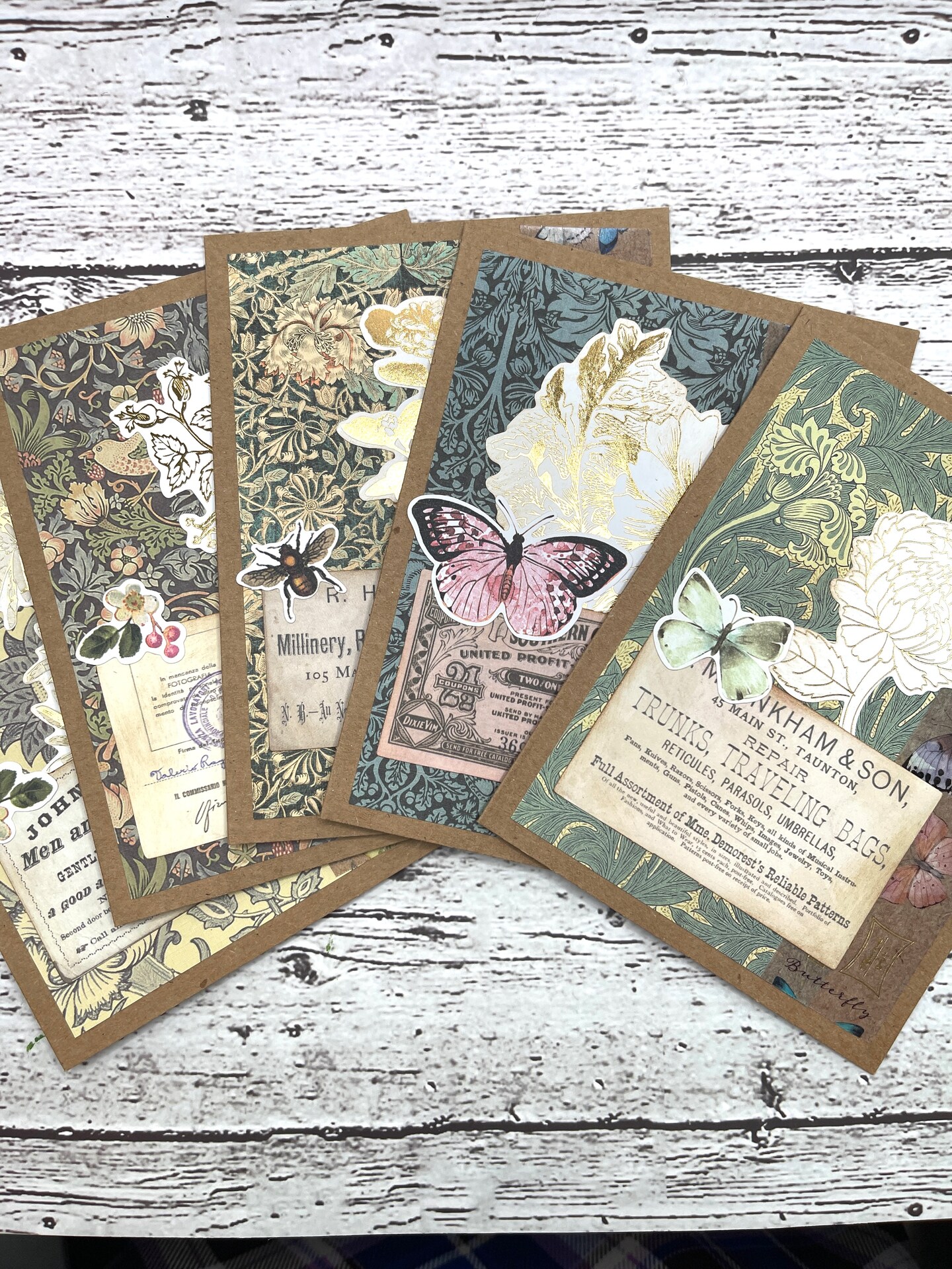 Handmade Vintage Collage All Occasion Greeting Card Set of 5 ...
