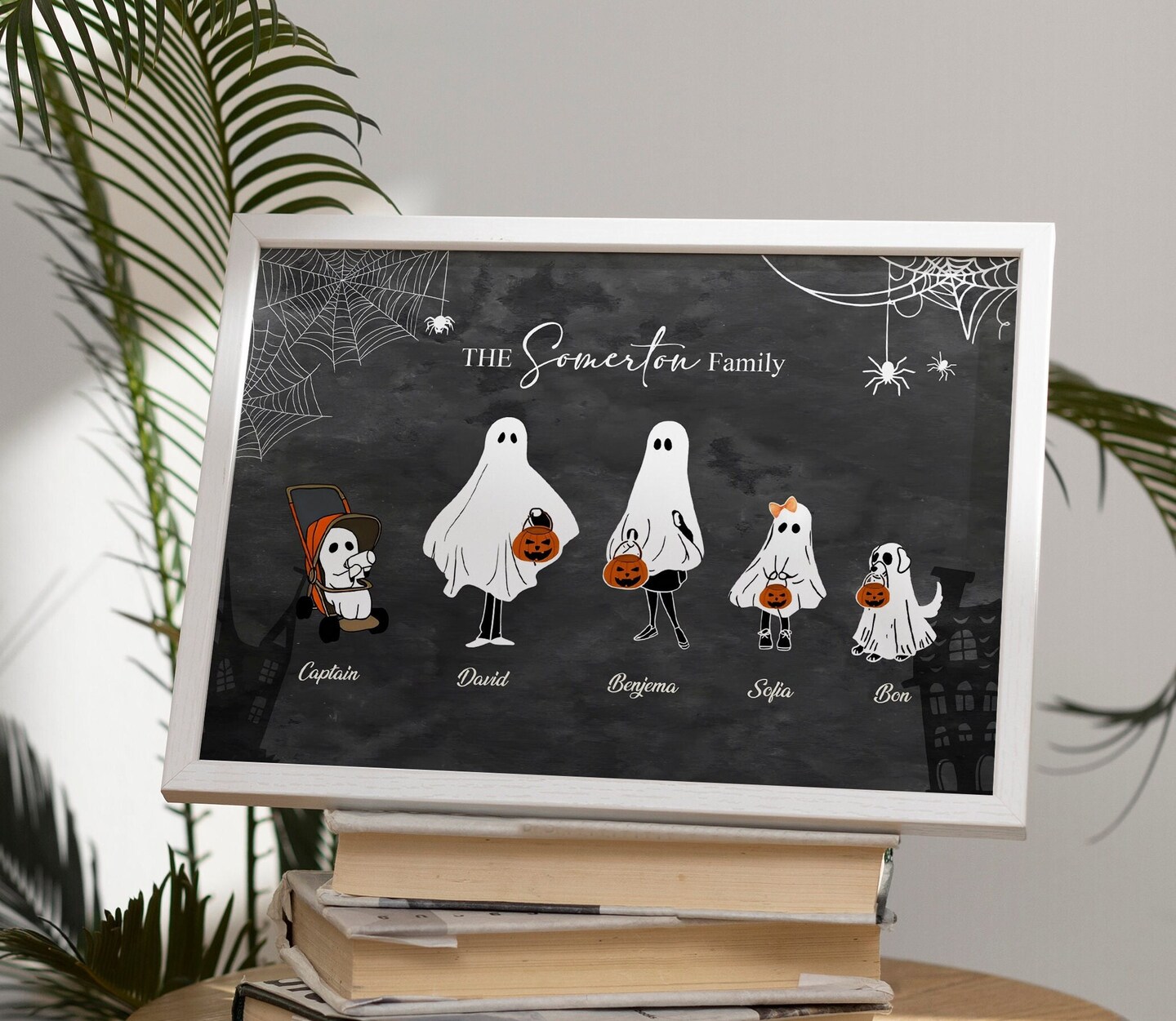 Custom Family Art with Pets| Halloween Ghost Family| Halloween Family ...