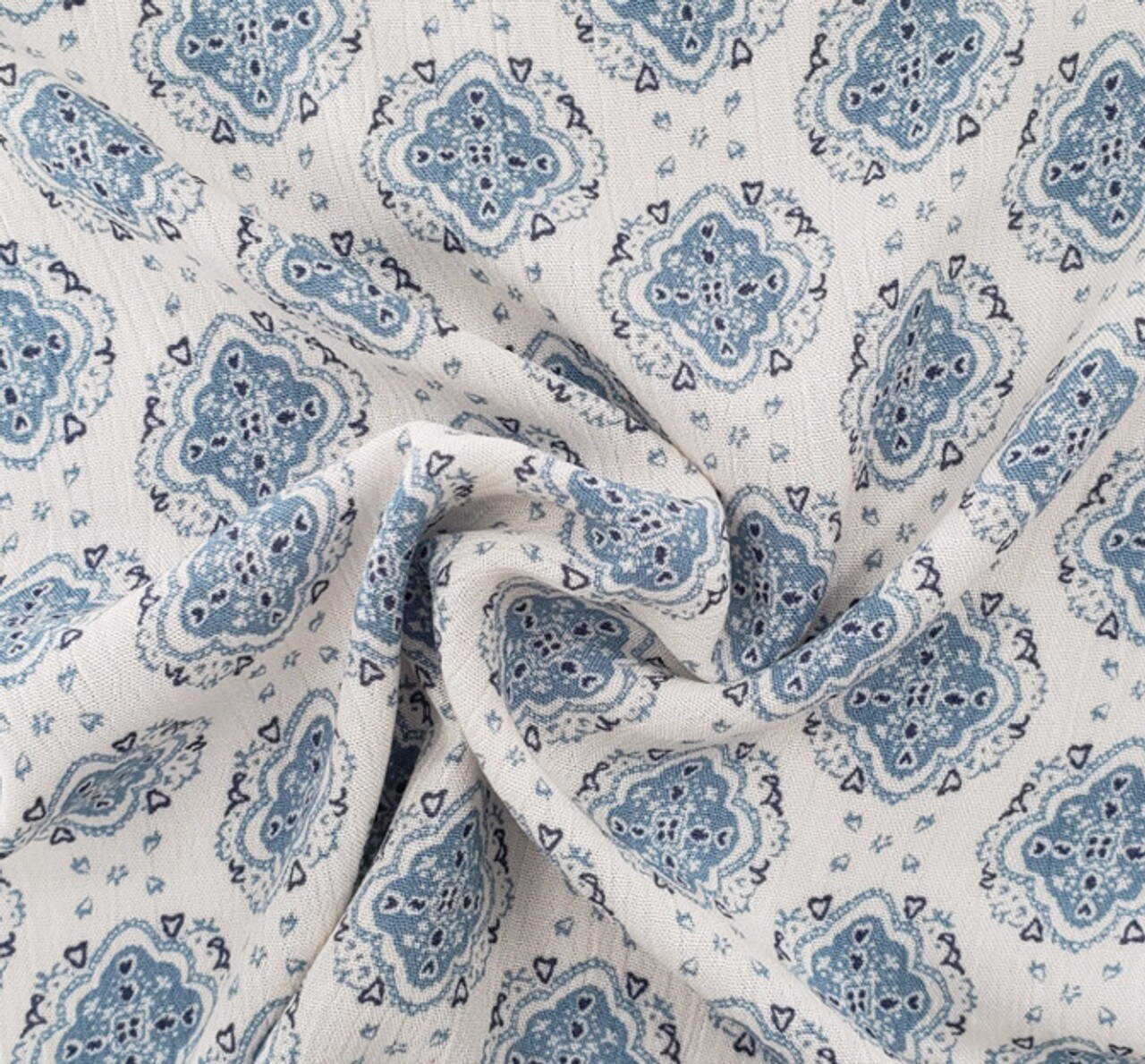 1 Yard Rayon Crinkle Crepon Apparel Fabric, Denim Blue, 50/52" Wide ...